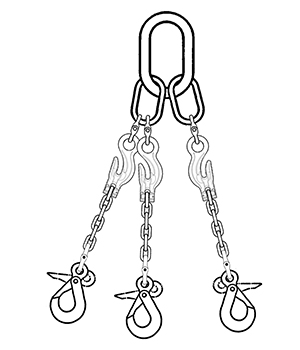 Adjustable 3-Leg Alloy Overhead Lifting Chain Slings - Unirope Ltd.