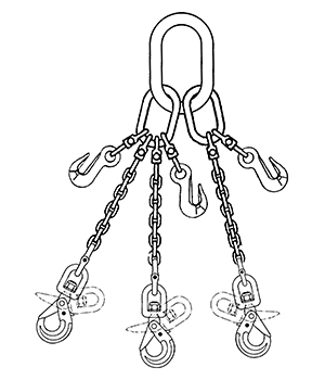 Adjustable 3-Leg Alloy Overhead Lifting Chain Slings - Unirope Ltd.