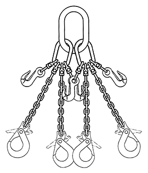 Adjustable 4-Leg Alloy Overhead Lifting Chain Slings - Unirope Ltd.