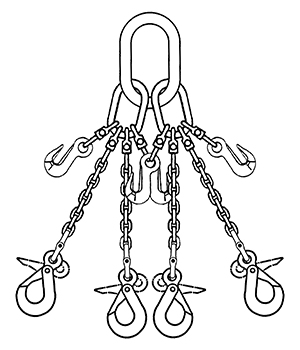 Adjustable 4-Leg Alloy Overhead Lifting Chain Slings - Unirope Ltd.