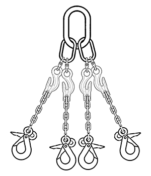 Adjustable 4-Leg Alloy Overhead Lifting Chain Slings - Unirope Ltd.