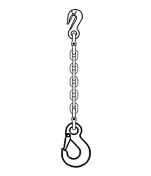 Single Leg Alloy Overhead Lifting Chain Slings - Unirope Ltd.
