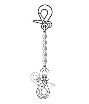 Single Leg Alloy Overhead Lifting Chain Slings - Unirope Ltd.