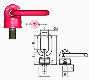Lifting Point threaded VWBG 16(25)t-M64